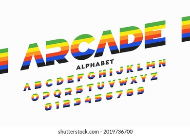 Arcade Game Retro Style Font Design Stock Vector (Royalty Free ...