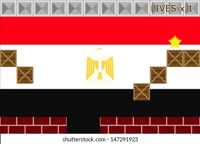 Arcade Game World Flag Egypt Background Stock Vector (Royalty Free ...