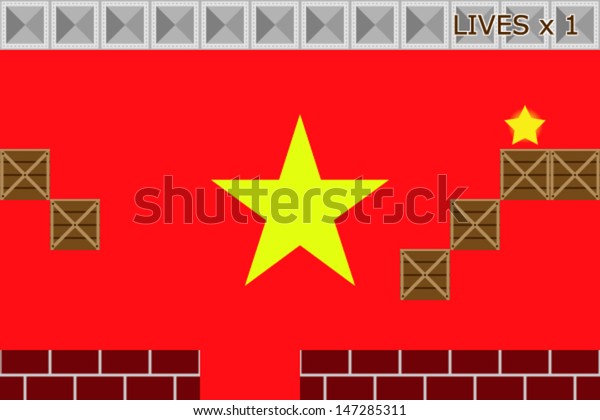 Arcade Game World Flag Vietnam Background Stock Vector (Royalty Free ...