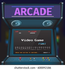 Arcade Video Game Font 8 Bit Stock Vector (Royalty Free) 600092186 ...