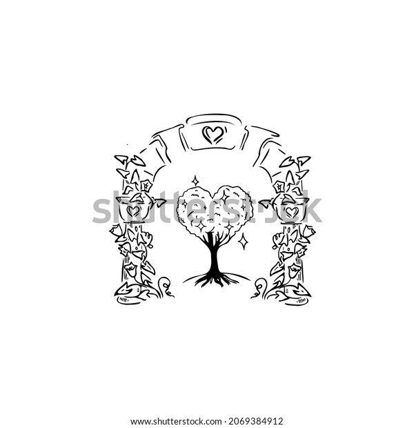 Arch Heart Tree Vector Illustration Art Stock Vector (Royalty Free ...