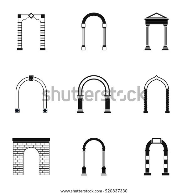 Arch Icons Set Simple Illustration 9 Stock Vector (Royalty Free) 520837330