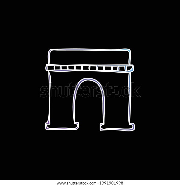 Arch Monumental Outlined Hand Drawn Construction Stock Vector (Royalty ...