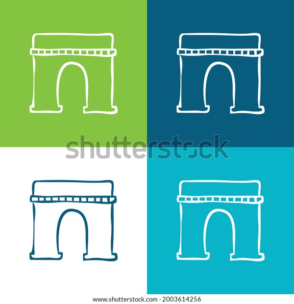 Arch Monumental Outlined Hand Drawn Construction: เวกเตอร์สต็อก (ปลอด ...