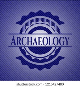 Archaeology Badge Denim Texture Stock Vector (Royalty Free) 1215427480 ...