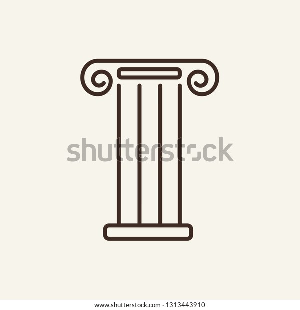 Archaic Column Line Icon Column On Stock Vector (Royalty Free ...