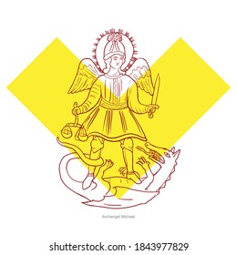 Archangel Michael Isolated Vector Illustration Stock Vector (Royalty ...