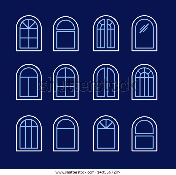 Arched Arch Window Casement Awning Window Stock Vector (Royalty Free ...