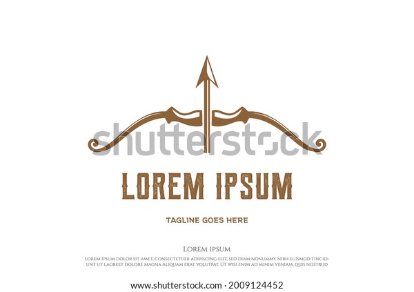 Archer Arrow Arrowhead Sport Logo Design Stock Vector (Royalty Free ...