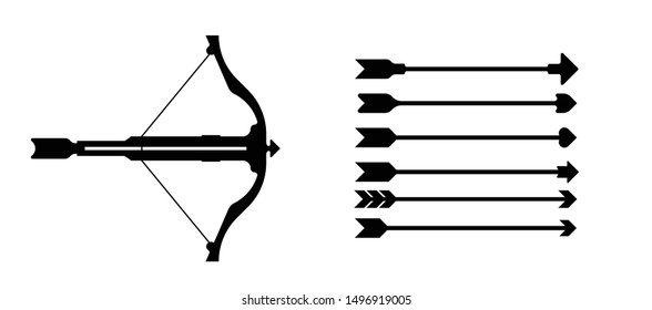 Archery Crossbow Icons Vector Isolated On Stock Vector (Royalty Free ...