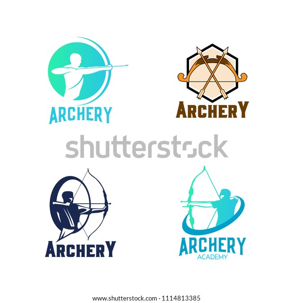 Archery Design Logo Template Arrow Bow Stock Vector (Royalty Free ...