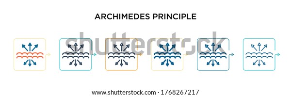 Archimedes Principle Vector Icon 6 Different Stock Vector (Royalty Free ...