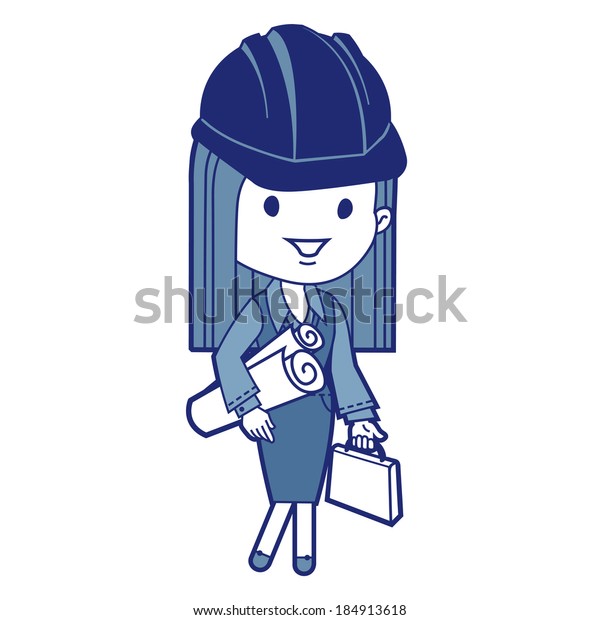 Architect Blueprints Briefcase Vector Illustration: เวกเตอร์สต็อก (ปลอด ...
