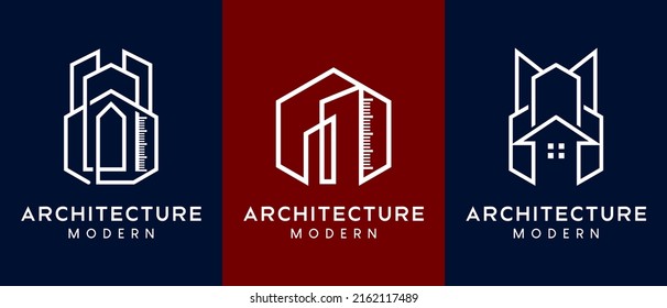 Architect Logo Design Building House Designer Stock Vector (Royalty ...