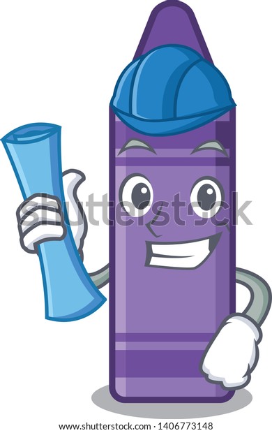 Architect Purple Crayon Cartoon Shape Stock Vector (Royalty Free ...