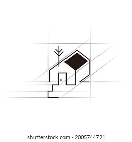 Architect Sketch Simple House Symbol Logo Stock Vector (Royalty Free ...