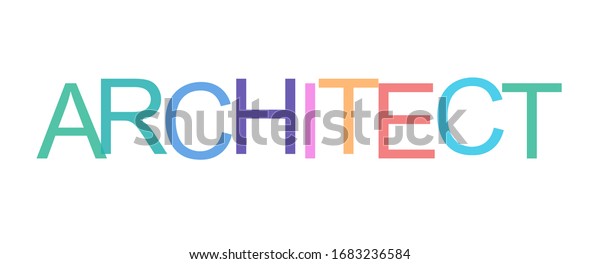 Architect Word Concept On White Background Stock Vector (Royalty Free ...