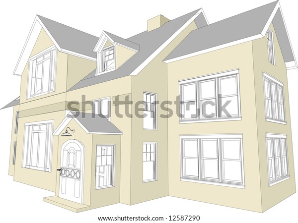 Architects 3d Home Design Stock Vector (Royalty Free) 12587290 ...