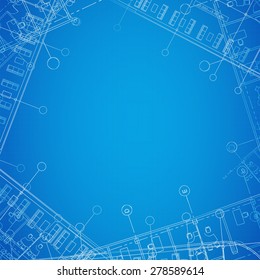 Architectural Background Whiteblue Building Plan Silhouette Stock ...