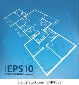 Architectural Blueprint Perspective Vector Illustration Stock Vector ...
