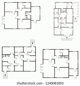 Architectural Blueprint Top View Background Vector Stock Vector ...
