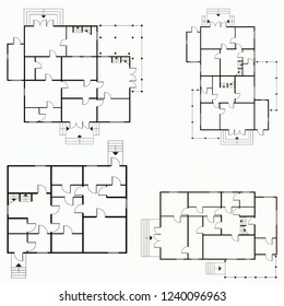 Architectural Blueprint Top View Background Vector Stock Vector ...