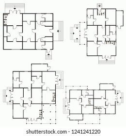 Architectural Blueprint Top View Background Vector Stock Vector ...