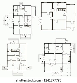 Architectural Blueprint Top View Background Vector Stock Vector ...