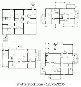 Architectural Blueprint Top View Background Vector Stock Vector ...