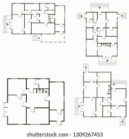 Architectural Blueprint Top View Background Vector Stock Vector ...