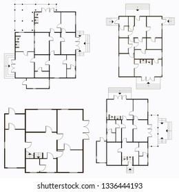 Architectural Blueprint Top View Background Vector Stock Vector ...