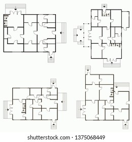 Architectural Blueprint Top View Background Vector Stock Vector ...