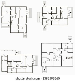 Architectural Blueprint Top View Background Vector Stock Vector ...