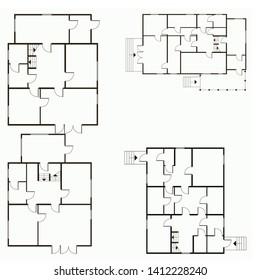 Architectural Blueprint Top View Background Vector Stock Vector ...