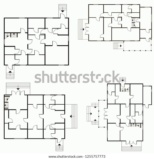 Architectural Blueprint Top View Background Vector Stock Vector ...