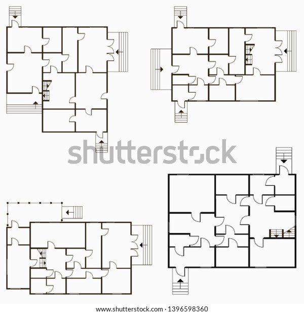 Architectural Blueprint Top View Background Vector Stock Vector ...