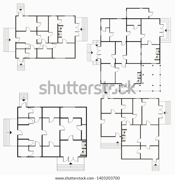 Architectural Blueprint Top View Background Vector Stock Vector ...