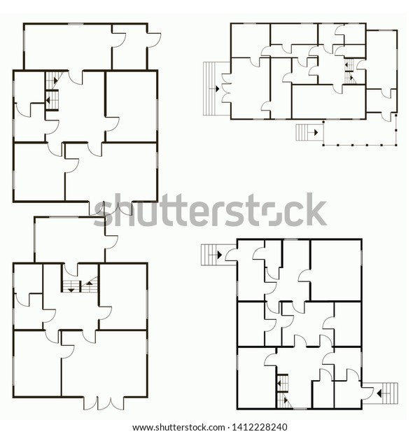 Architectural Blueprint Top View Background Vector Stock Vector ...