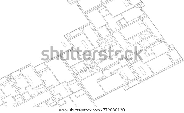 Architectural Building Drawings Stock Vector (Royalty Free) 779080120 ...