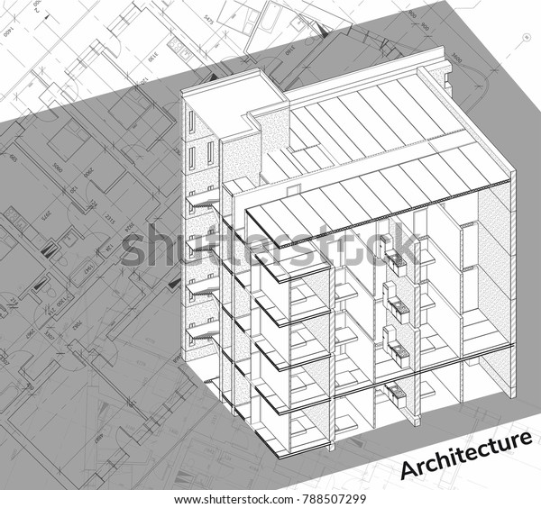 Architectural Building Drawings Detailed Plan Construction 库存矢量图（免版税 ...