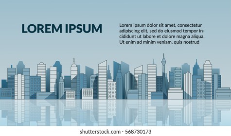 Architectural Building Panoramic View Vector Illustration Stock Vector ...