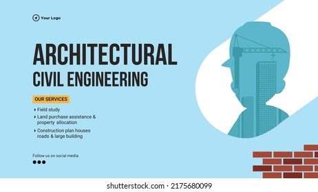 Architectural Civil Engineering Landscape Banner Design Stock Vector ...