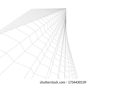Linear View Abstract Modern 3d Architecture Stock Vector (Royalty Free ...