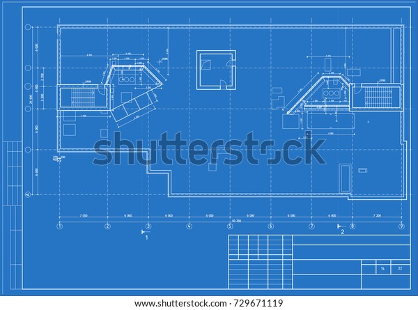 Architectural Design Engineering Equipment Floor Plan: vector de stock ...