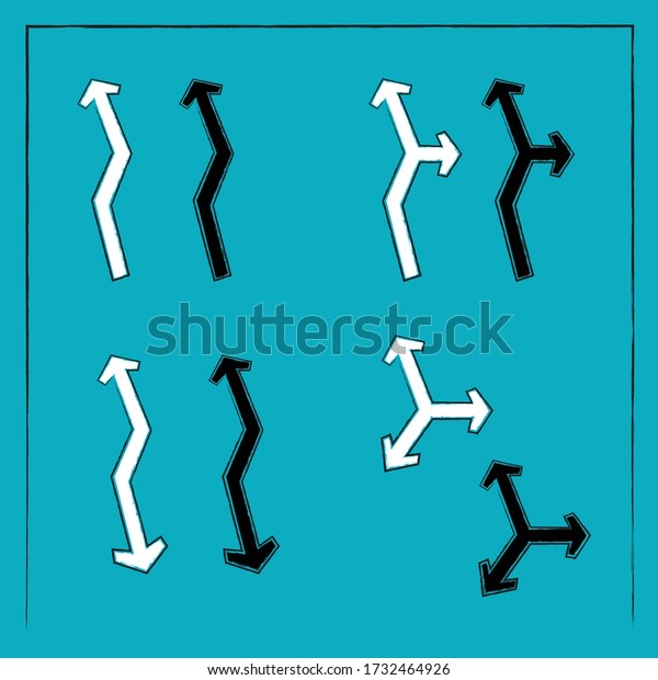 Architectural Direction Arrows Symbols Pack Drawing Stock Vector ...