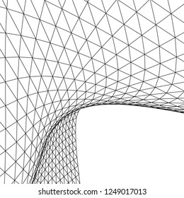 Architectural Drawing Abstract 3d Mesh Geometric Stock Vector (Royalty ...