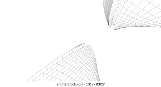 Architectural Drawing Futuristic Background Stock Vector (Royalty Free ...