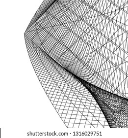Architectural Drawing Futuristic Background Stock Vector (Royalty Free ...