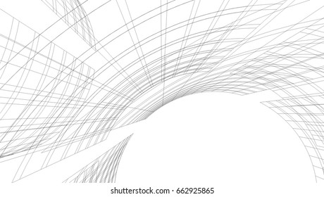 Architectural Drawing Futuristic Background Stock Vector (Royalty Free ...