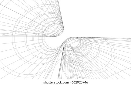 Architectural Drawing Futuristic Background: เวกเตอร์สต็อก (ปลอดค่า ...